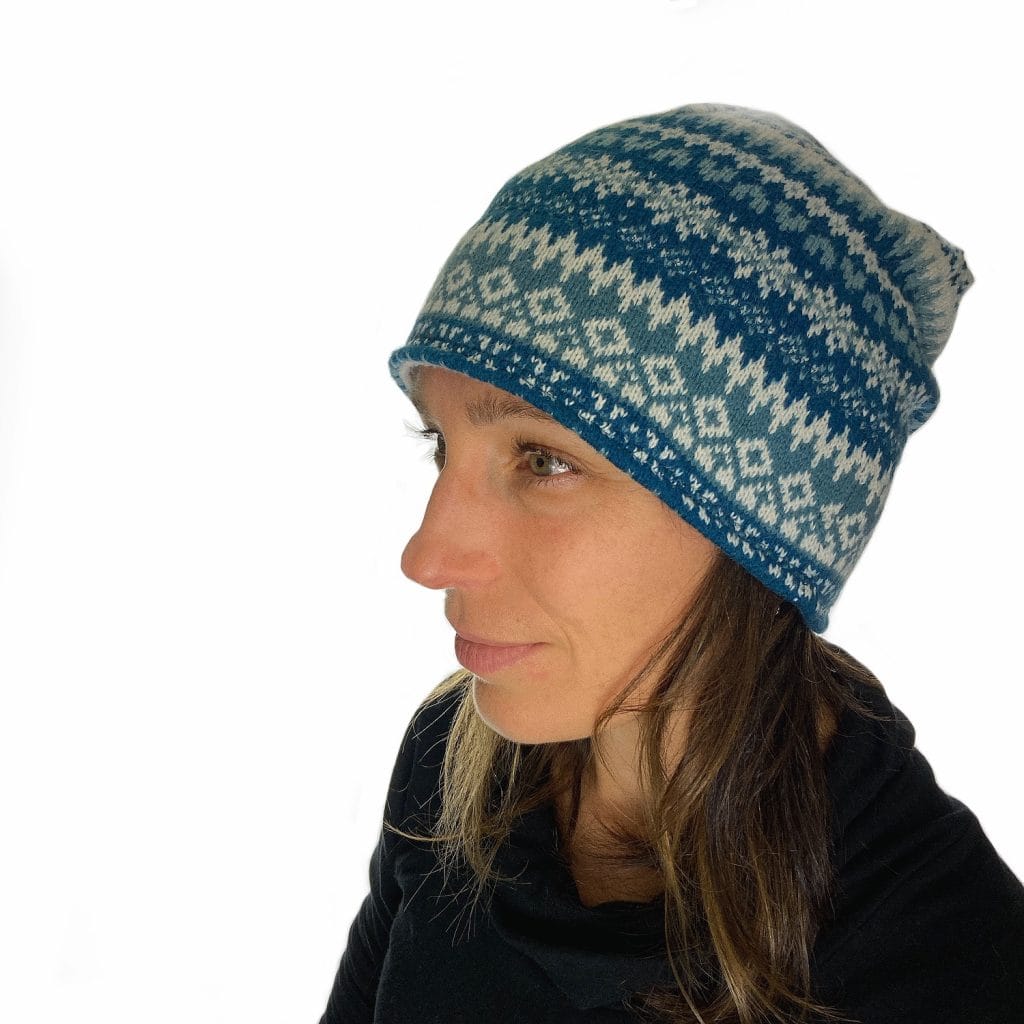 Snow Day Slouchy Toque in Teal and White – Hand Made | Upcycled ...
